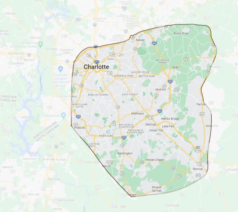 Coverage Area | Integrity Tree Care | Charlotte NC